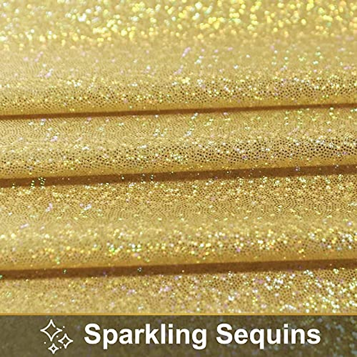 Spotjoy Sequin Rectangle Tablecloth 60 x 84 Inch, Sparkle Glitter Table Cloth for Parties, Decorative Shiny Tablecloths for Wedding Birthday Banquet, Gold