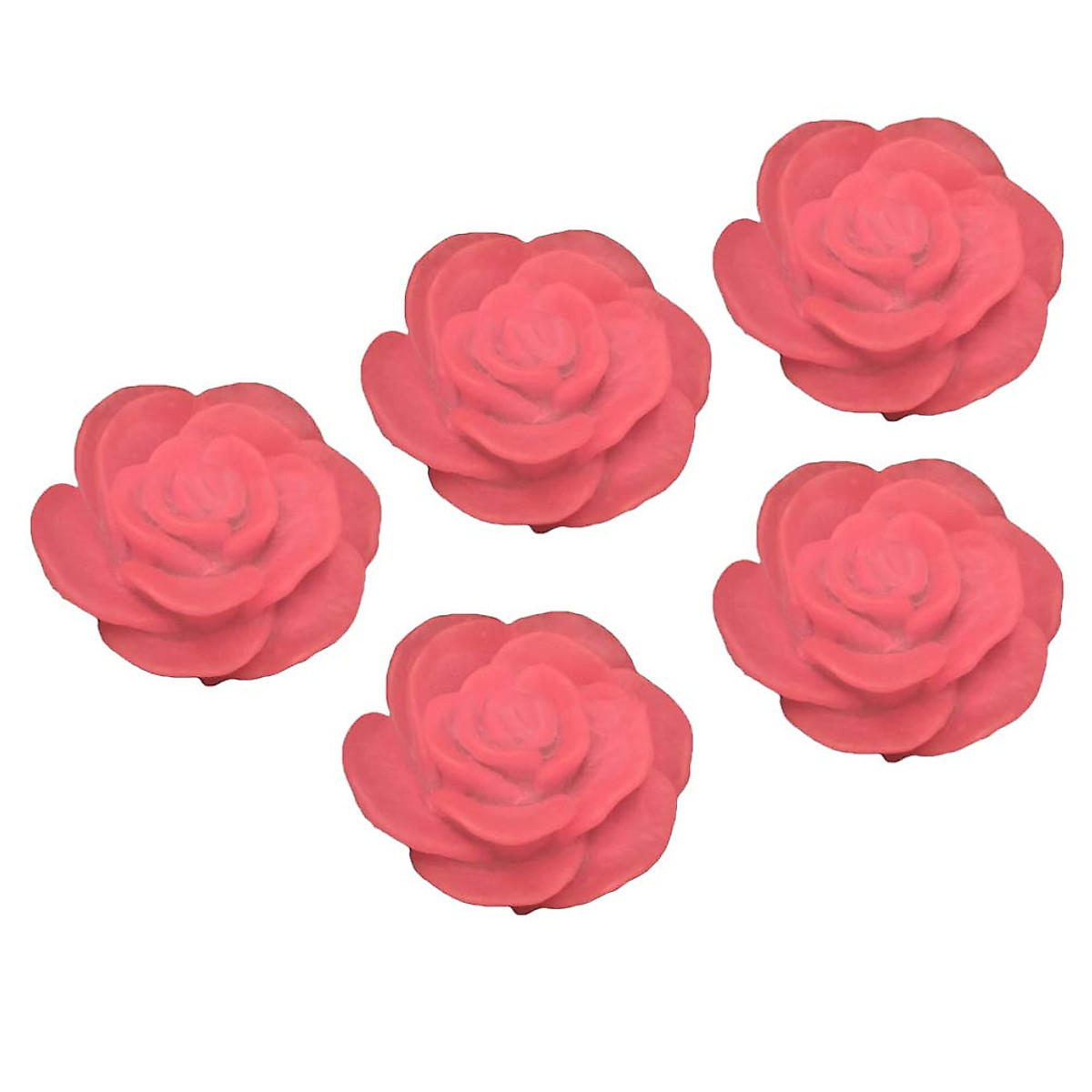 Uonlytech 5 Pcs Flameless Candle Flower Night Light LED Tea Lights Waterproof Floating Rose for Pool Garden Fish Tank Wedding Party Decor Pink
