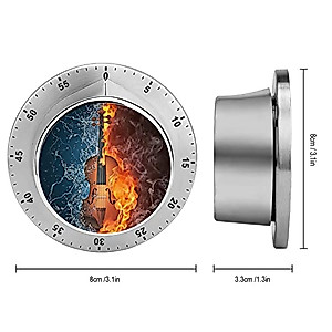 Kitchen Timer Fire Water Guitar Magnetic Countdown Clock for Cooking Teaching Studying