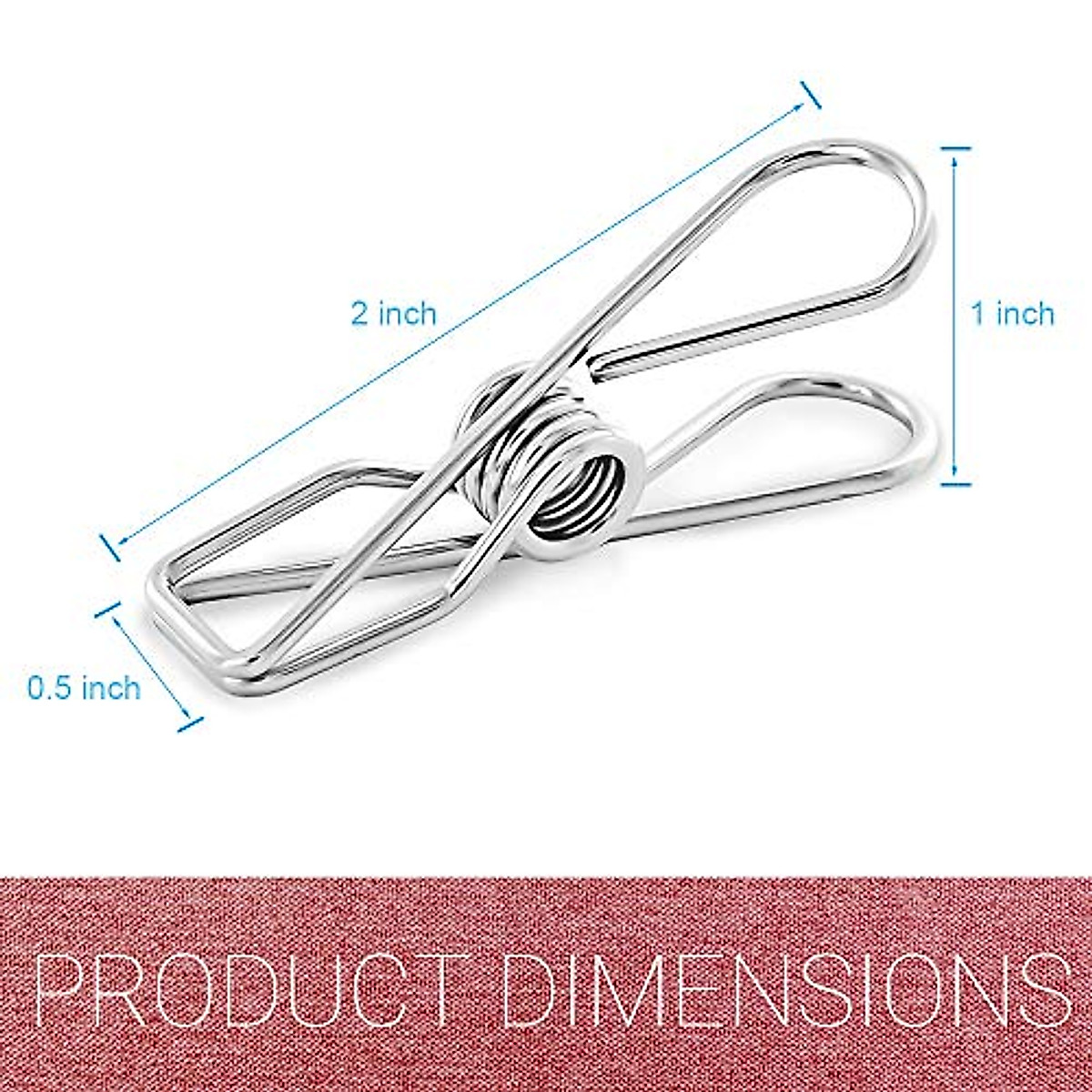 40 Pack Stainless Steel Small Clothes Pins Durable Clothes Pegs Multi-Purpose Metal Wire Utility Clips for Laundry Home Kitchen Outdoor Travel Office