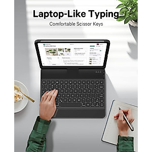 GreenLaw iPad Air 5th 4th Generation Case with Keyboard, DIY 7 Color Breathing Backlit, 360° Rotatable, Auto Sleep, Keyboard Case for iPad Pro 11 Inch(4th/ 3rd/ 2nd/ 1st Gen.), Black