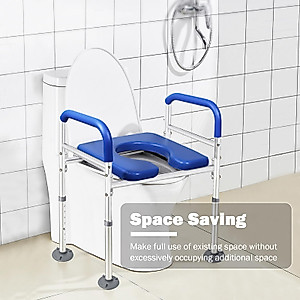 NexusSmash Raised Toilet Seat with Handles, Wide Padded Toilet Seat Risers for Seniors & Handicap, Stand Alone Toilet Safety Chair, Elevated Toilet Riser, Support 450lbs