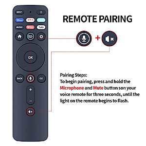 XRT260 Replacement Voice Remote Control for Vizio V-Series M-Series P-Series 4K HDR Smart TV，Compatible with Vizio TV V435-J01 V505-J01 M43Q6-J04 M50Q6-J01 M50Q7-J01 P65Q9-J01 P75Q9-J01 P85QX-J01