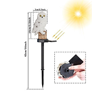 Owl Solar Garden Lights,Owl decor Garden Solar Light Outdoor Decor,Owl Path LED Lights,Solar Animal Lights,Outdoor Solar Garden Stake Light,Garden Statue Solar Light for Yard Housewarming Gift