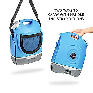 Ivation Multipurpose Portable Spray Washer w/Water Tank – Built in Rechargeable 2200 mAh Lithium Battery and 12v Car Plug - Metal Trigger Guns, Shower & Brush Heads and Flexible Hose