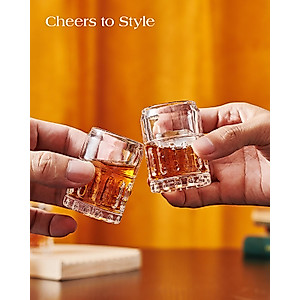 Kollea Set of 4 Shot Glasses, Flash Hider Shaped Shot Glass Set with Heavy Base, Whiskey Shot Cups for Tequila, Vodka, Spirits, Bourbon