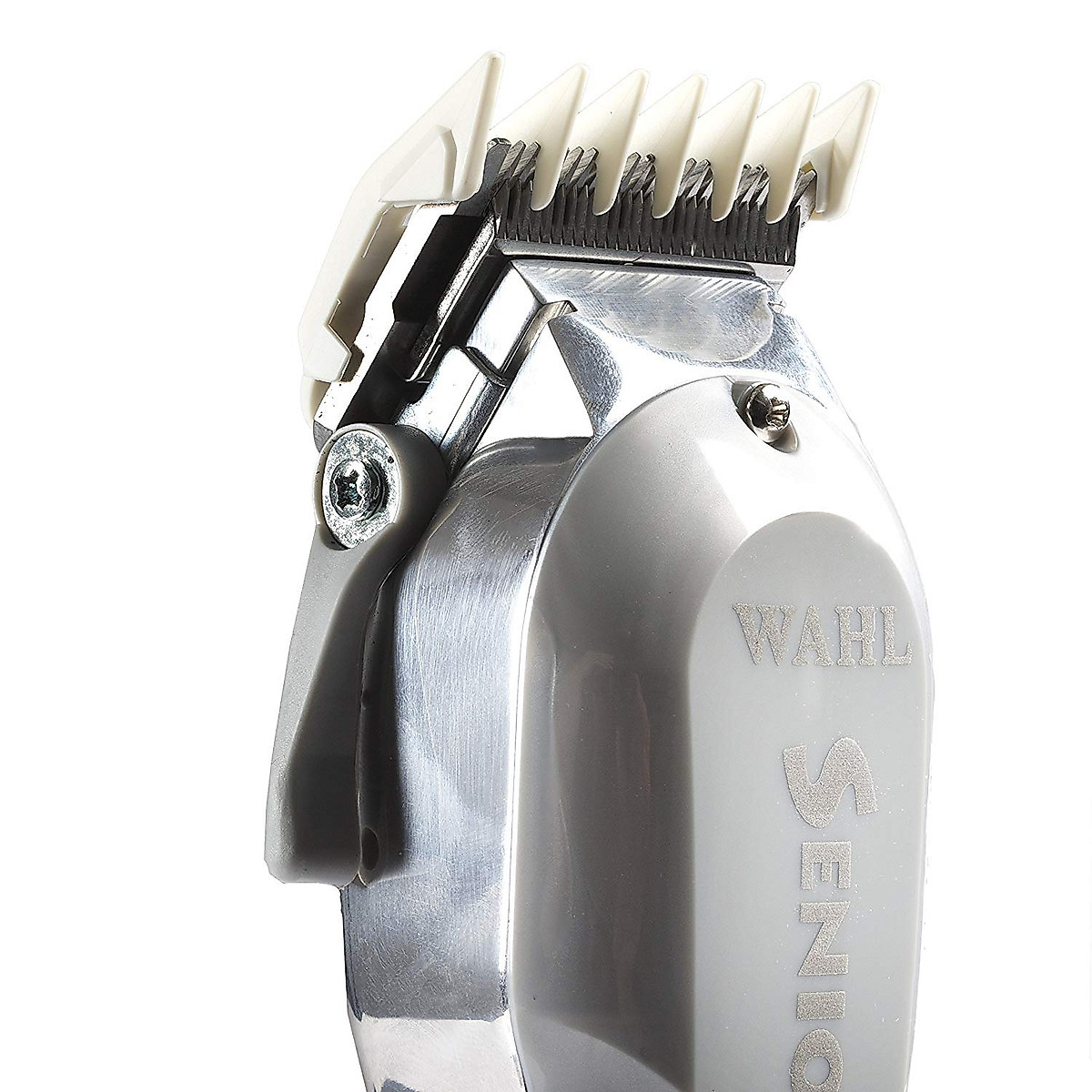 WAHL Professional Series Senior Clipper #8545 – Great for Professional Stylists and Barbers – V9000 Electromagnetic Motor –Silver -Aluminum Metal Bottom housing with Bonus Oil and Neck Duster