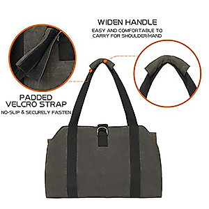 Elezay Log Carrier Waxed Canvas Bag Wood Holders Fireplace Stove Accessories