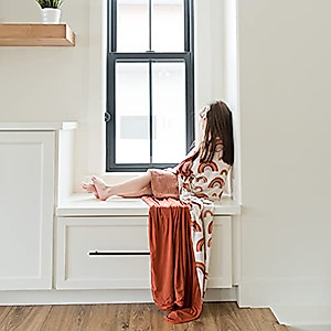 Soft Oversized Throw Blanket - Super Cozy Adult Size Large Swaddle Blankets for Bed, Sofa, Couch - Lightweight Jersey Knit Comfort Throws 57x72 Inch Long (Modern Boho Rainbow)