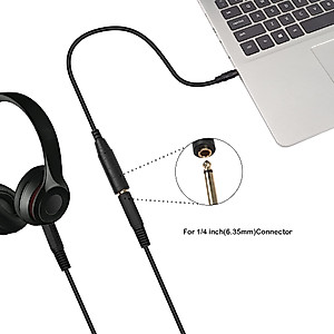 PNGKNYOCN 1/4 to 3.5mm Audio Adapter, 3.5mm (1/8 inch) TS Male to 6.35mm (1/4 inch) TS Female Short Cord for Amplifiers, Guitar, Home Theater Devices (0.3M)