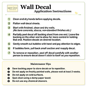 Sweet Jojo Designs Peach, Green and White Wall Decal Stickers for Peach Watercolor Floral Collection - Set of 4 Sheets - Pink Rose Flower