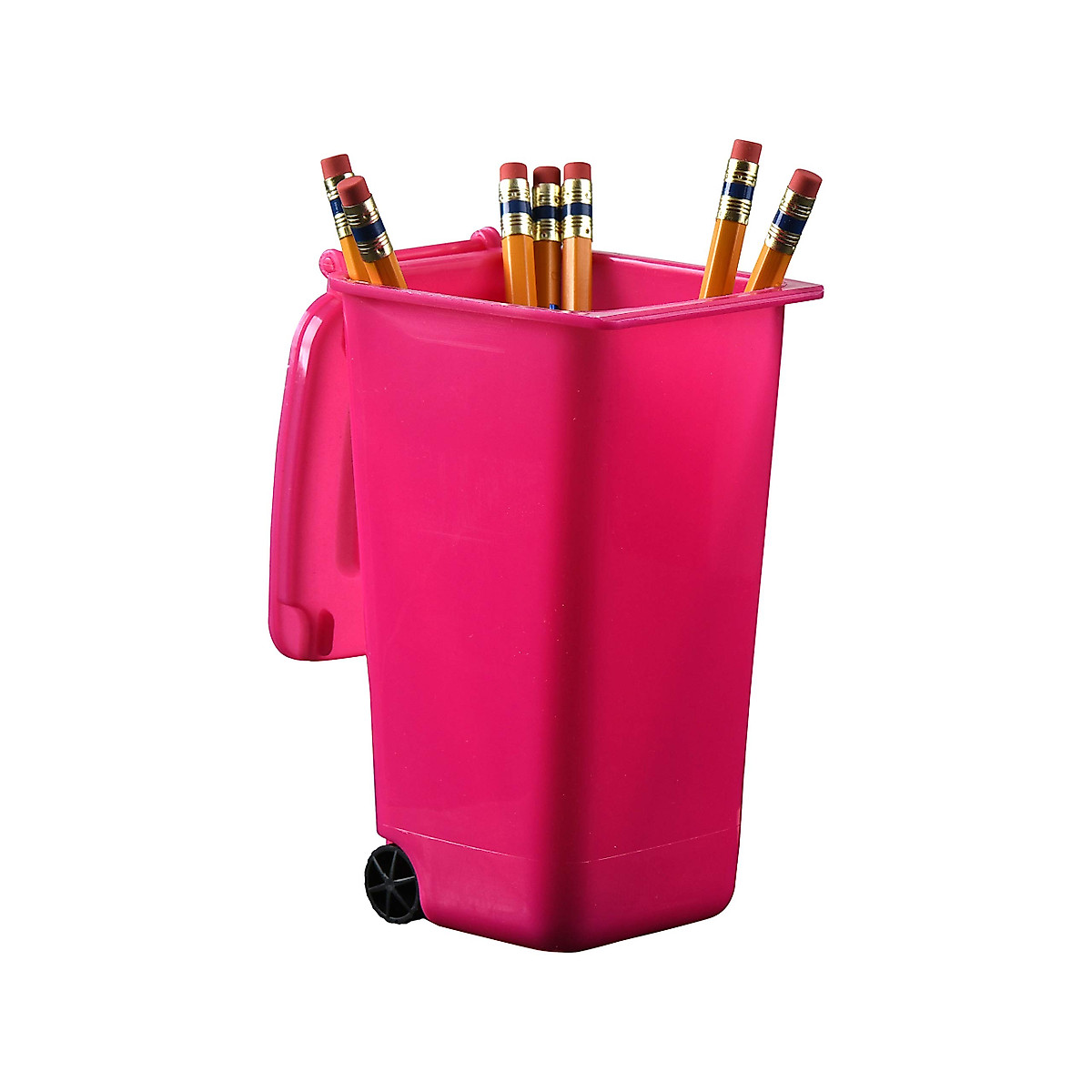 Plastic Toy Garbage Cans Playset (6 Pack) Used for Pencil Holder, Desktop Organizer, Fun Playing, Novelty and Party Favors Red 6 x 3 X 6 (Pink)