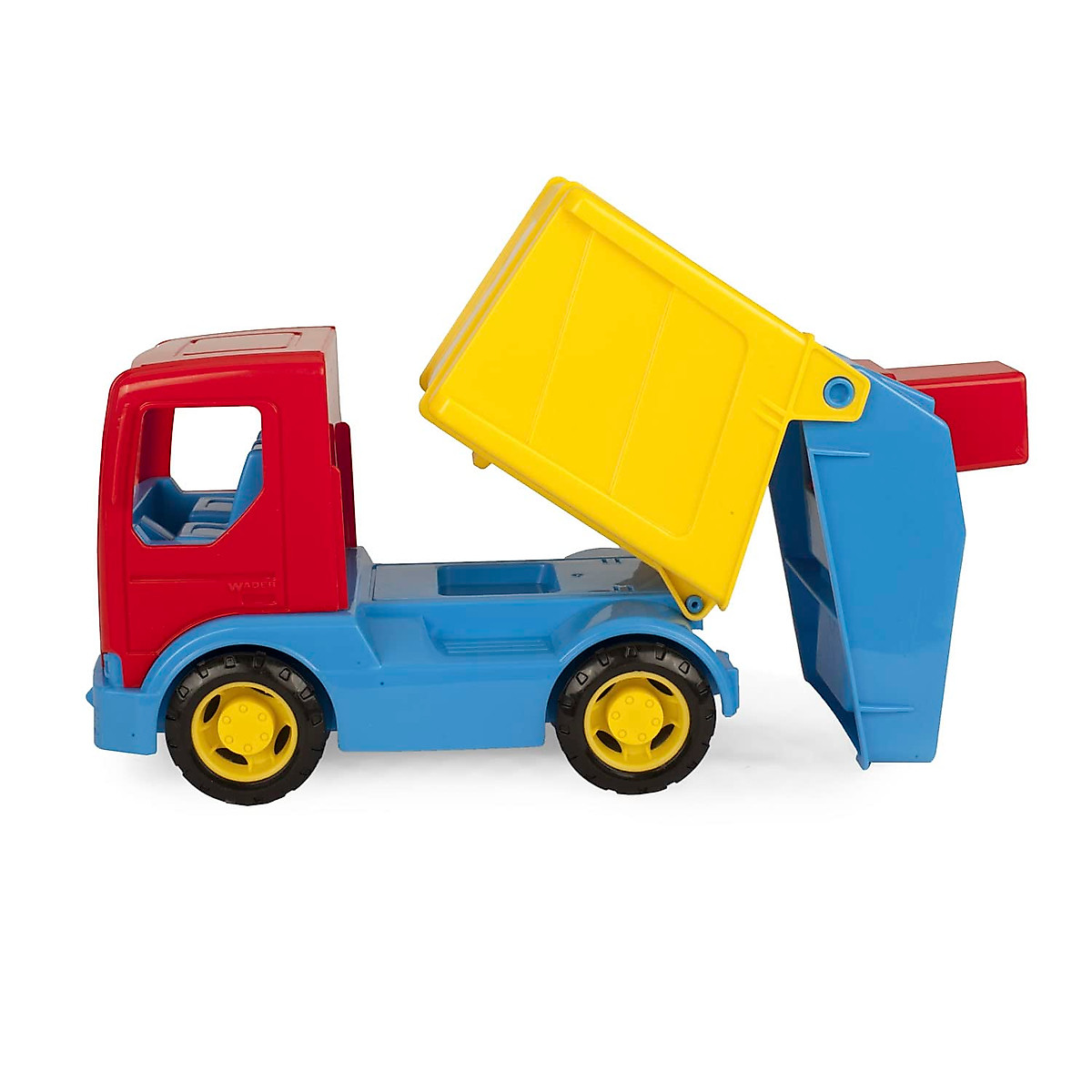Wader 35311 tech Truck Lkw 35311-Tech Garbage, Sturdy Moving Container, Approx. 26 x 11.5 x 15 cm, from 12 Months, Ideal as a Gift for Creative Play, Multicoloured