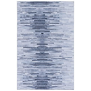 Safavieh Faux Hide Collection Machine Washable Slip Resistant 3' x 5' Light Grey/Grey FAH516F Rustic Lodge Modern Glam Bedroom Living Room Area Rug