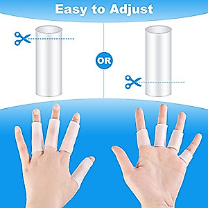 Treela 40 Pieces Gel Finger Sleeve Protectors Silicone Finger Sleeve for Thumb Trigger Finger Arthritis Silicone Finger Tubes for Preventing Bruised Cracking Hand Eczema Practising Golf