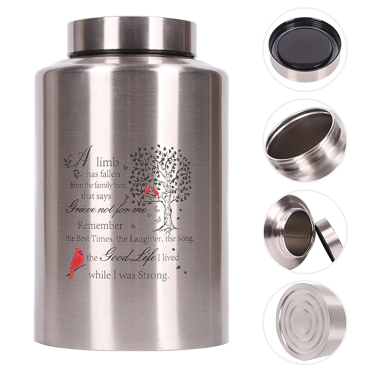 Decorative Large Urns for Ashes Adult Male Up to 220 lbs,Tree of Life Urn for Mom Dad Ashes with Velvet Bag,Angel Urns for Human Ashes Adult Female,Cross Cremation urn (Tree of Life, Original)