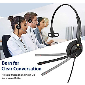 Phone Headset with Microphone Noise Cancelling, 2.5mm Telephone Headset for Cordless Phones Panasonic AT&T Vtech Uniden Cisco SPA Grandstream Polycom Clarity XLC3.4 Office IP