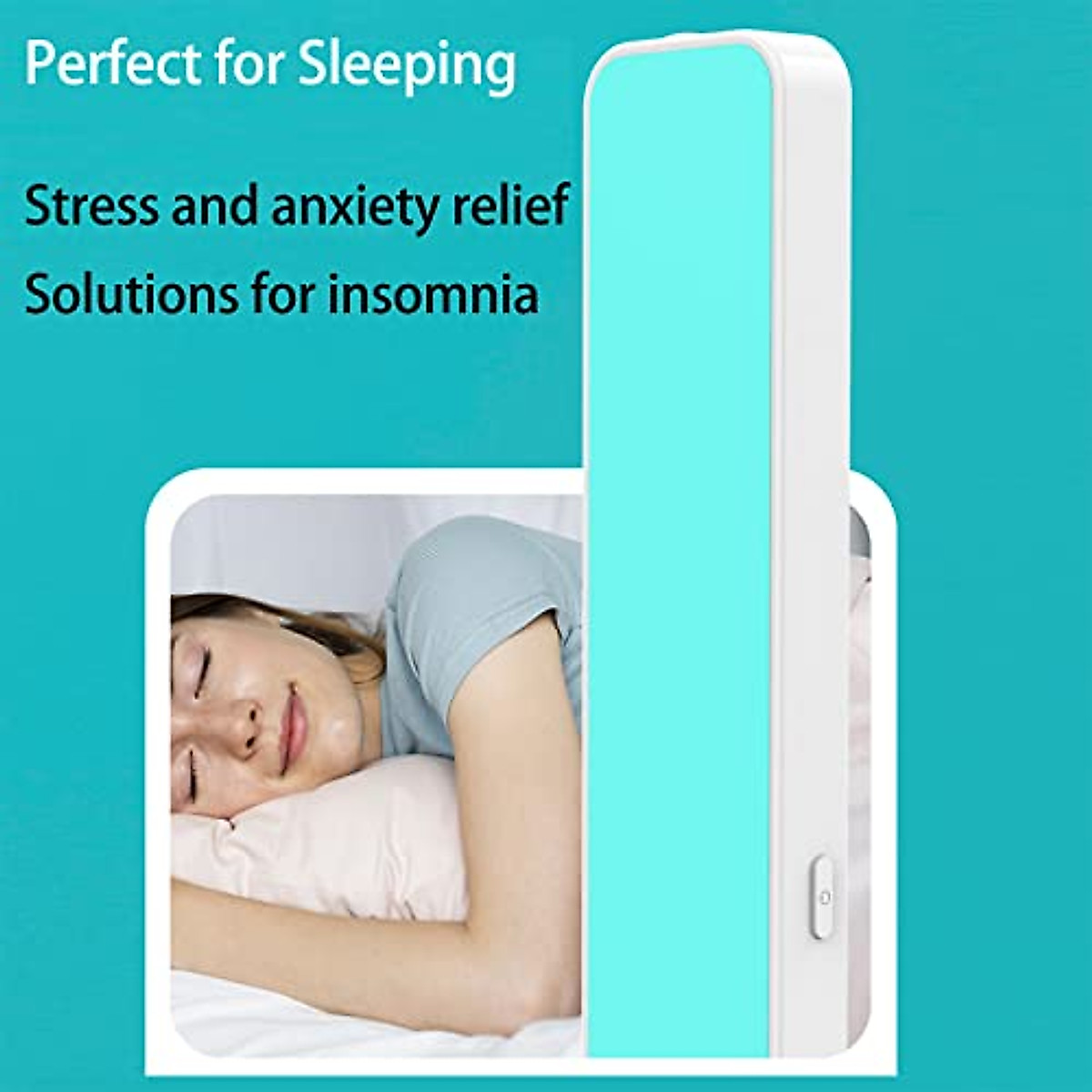 Pillow Speaker Bone Conduction Stereo Bluetooth Wireless Music Sleep Headphones Insomnia White Noise Machine for Side Sleepers Adults and Baby Compatible with iOS/Android/Windows (Square+White+Blue)