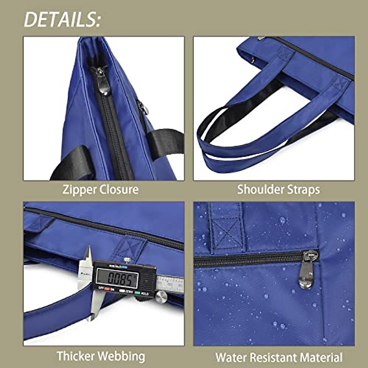 CLOUDMUSIC Gym Tote Shoulder Bag Shopping Travel For Girls Women(Dark Blue)
