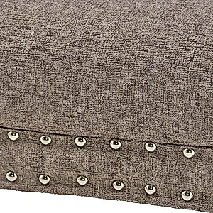 Christopher Knight Home Rosalynn Tufted Fabric Ottoman / Bench, Granite