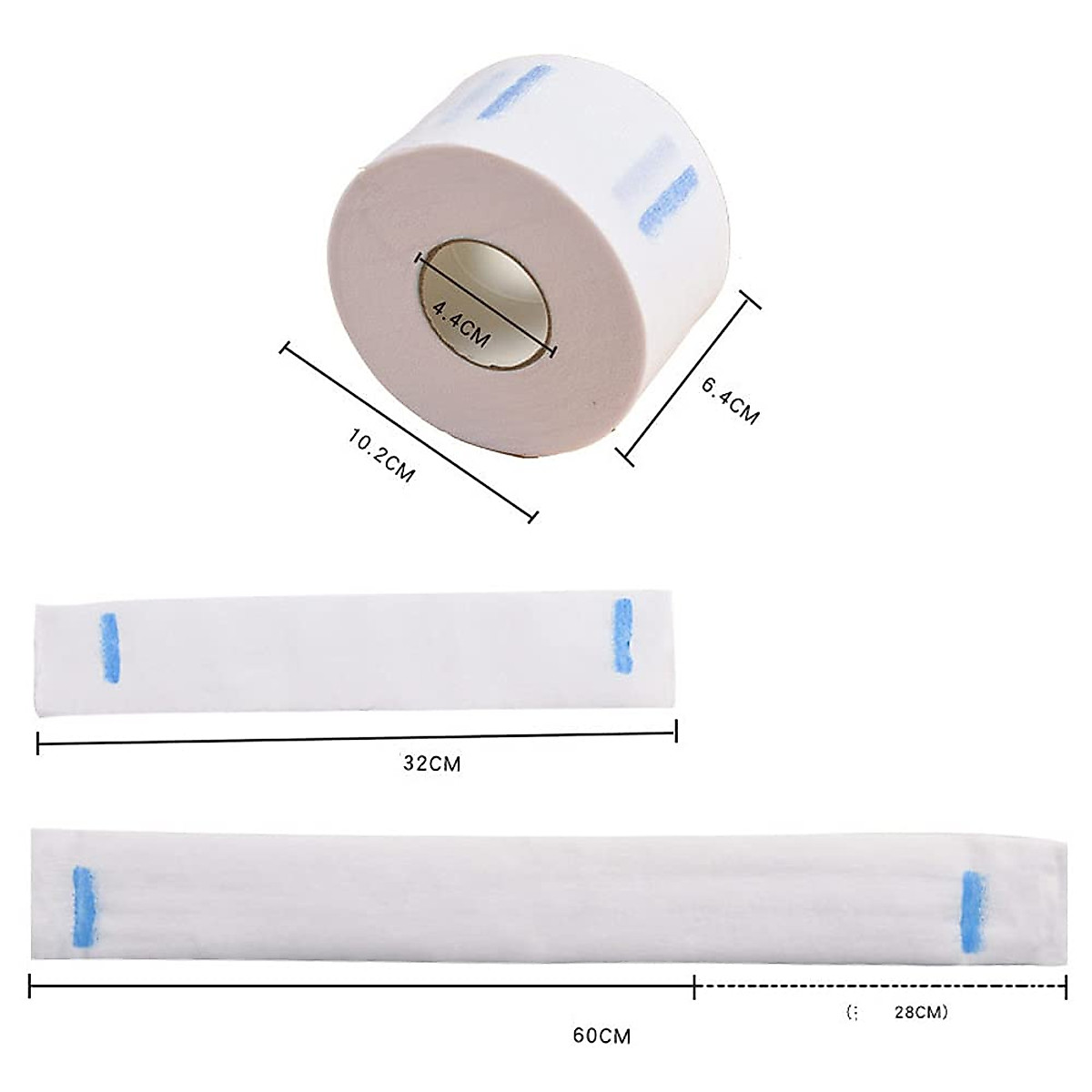 2 Rolls Disposable Barber Scarf Paper Stretchy Neck Strips Wraps Band Hairdressing Tools for Spa Massage Hair Cutting Styling Salon Supplies, White (100 pcs per roll)