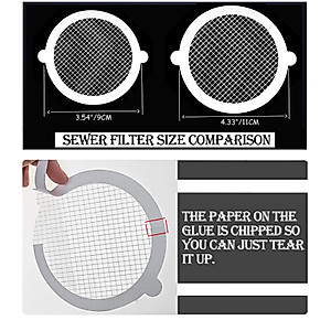 15Pack Disposable Shower Drain Hair Catcher Waterproof Mesh Stickers,Kitchen Sink Drain Strainer,Bathtub Hair Catcher for Drain,Sink Stopper,Bathtub Accessories,Bathroom Necessities (3.54"/9CM)