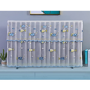 YIJIAFEIFEI Dust Cover with Openable Front Flap LCD TV Display Dust Cover Decorative Paintings Lace TV Cover for Curved/Flat TV(Size:40 inch)