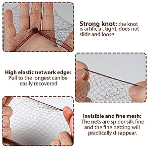 Teenitor Hair Accessories Hair Net Set, Includes 40pcs Invisible Hair Nets for Ballet Recital & 80pcs Bobby Pins for Bun Maker, Brown, 3 Size