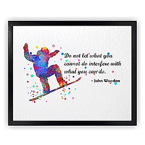 Dignovel Studios 13X19 Unframed Snowboard Sports Do Not Let What You Cannot Do Interfere Quotes Watercolor Art Print Inspirational Wall Art Housewarming Office Home Decor DN557