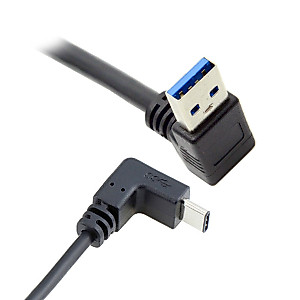 cablecc USB 3.1 USB-C Up Down Angled to 90 Degree Down Angled A Male Data Cable for Tablet Phone