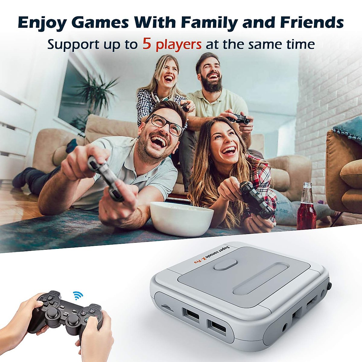 Kinhank Retro Game Console,Super Console X PRO Emulator Console with 95000+ Video Games,Video Game Console with 60+ Emulator,Game Consoles for 4K HD Output,5 Players,LAN/WiFi,Best Gifts for Men