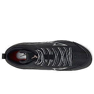 Mizuno Women's Sweep 6 Mid Softball Shoe, Black-White, 8.5