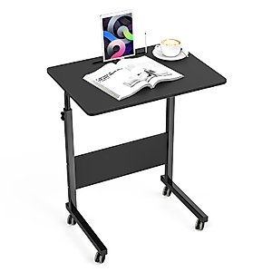 SogesGame Side Table,31.5in/21.6in Adjustable Laptop Stand Portable Cart Tray Bedside Computer Table,Sofa Side Bed Table with Wheels