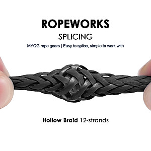emma kites 100% UHMWPE Braided Cord Heavy Duty Abrasion Resist. Low Stretch Utility Cord for Kites Surfing Whoopie Rigging Spearfishing Kayak Survival Repair, Black 1/8"(Dia.) 2200Lb 50Ft Spool