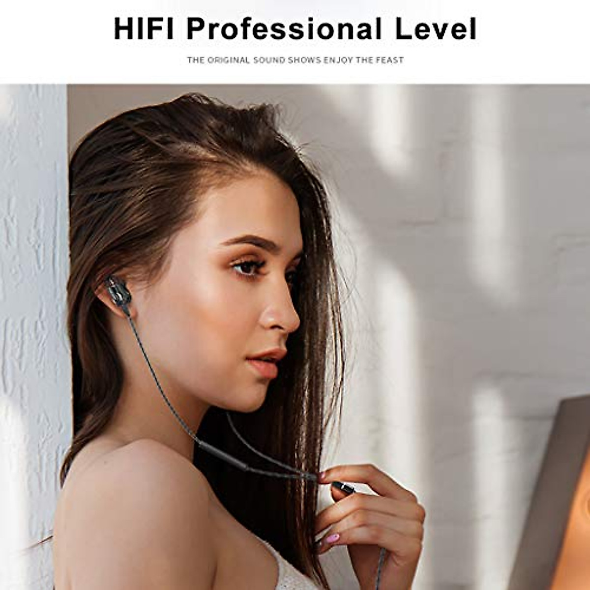 Wired Earphone HiFi Super Bass 3.5mm In-Ear Headphone ， Sports Headsest Wired Headphones with Microphone and Volume Control, Noise Isolating Earphone Tips, Tangle-Free Cord, Bass Driven Audio,（Black）