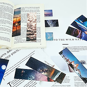 MWOOT 30 Star Sunset Paper Bookmark, Starry Galaxy Universe Page Clip Paper Bookmark Set, Creative Stars Embellished Paper Bookmarks Gifts for Book Friends as Reading Markers (15 x 4 cm, 30 Styles)