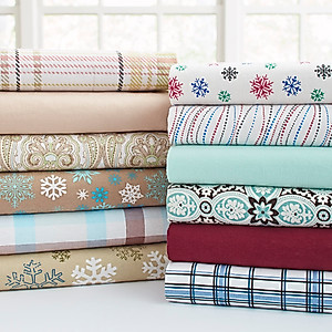 Pointehaven Flannel Oversized Duvet Set, Full/Queen, Snow Flakes