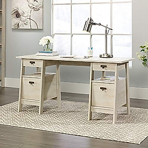 Sauder Trestle Executive Trestle Desk, Chalked Chestnut finish