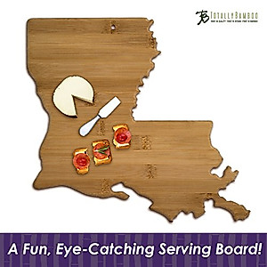 Totally Bamboo Louisiana State Shaped Bamboo Serving and Cutting Board