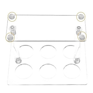 NUEAYMS Acrylic Clear Single Layer Square 6 Holes Cone Holder for Weddings Baby Showers Birthday Party Anniversaries Holiday