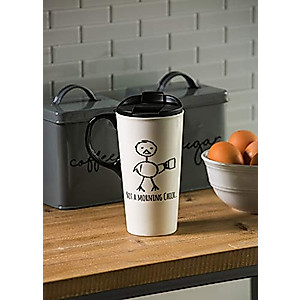 Not a Morning Chick Ceramic Travel Cup - 5 x 7 x 4 Inches