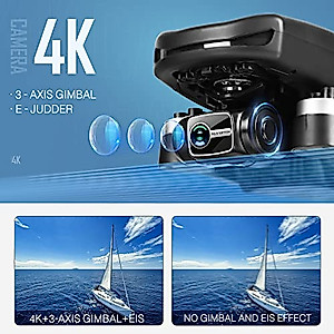 HHD Drones with Camera for Adults 4k，3-Axis Gimbal, Foldable RC Quadcopter with 5G WiFi FPV Live Video，50 Minutes Flight Time, App Control,2 Batteries