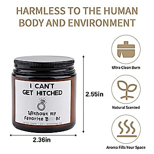 Bridesmaid Proposal Gifts Can't Get Hitched Lavender Scented Soy Candle - Wedding or Bachelorette Party Best Friend Birthday Gifts for Women Funny Gifts 4OZ