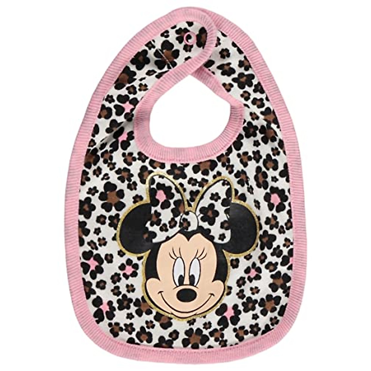 Disney Minnie Mouse Newborn Baby Girls 4 Piece Outfit Set: Bodysuit Pants Bib Hat Pink 3-6 Months