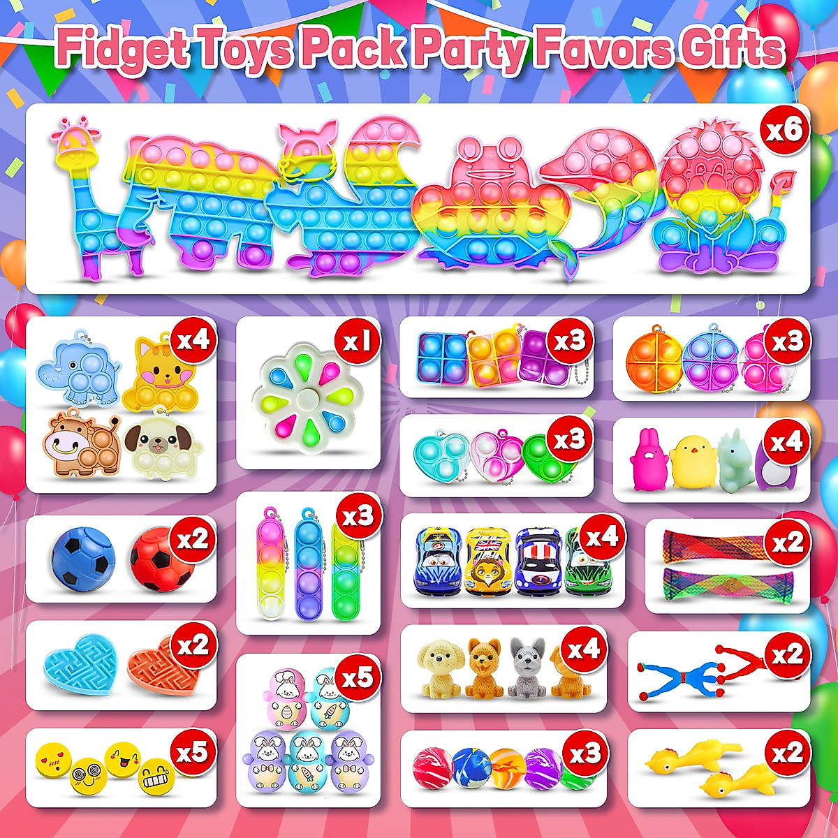 1000 Pcs Party Favors for Kids, Fidget Toys Pack, Easter Eggs Fillers Birthday Gift Toys Autism Sensory Goodie Bags Stuffers, Treasure Box Prizes Toys for Classroom