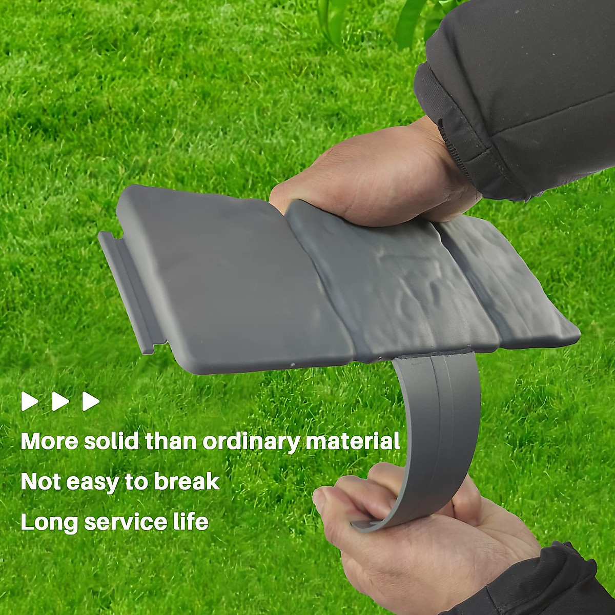 Garden Edging Border,Landscape Edging,32ft Plastic Garden Edging Border no dig for Edging DIY Decorative Flower Grass Bed Border,Comes with a Punch Tool for Insertion,40pcs(Grey)