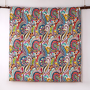 Levtex Home Rhapsody Quilt Set - King Quilt + Two King Pillow Shams - Paisley in Yellow Orange Red Green Blues - Quilt Size (106 x 92in.) and Pillow Sham Size (36 x 20in.)- Reversible Pattern - Cotton