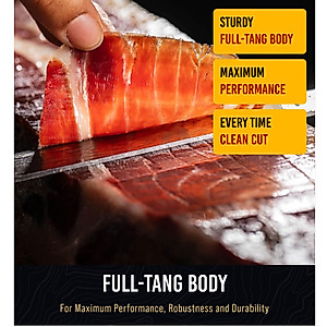 Bright Hobby Meat Carving Knife - Razor Sharp 12 in Large Slicer for Meat, Slicing Cutting, Brisket, Beef, BBQ, Ham etc. The Best Brisket Knife, White, (SK-001)