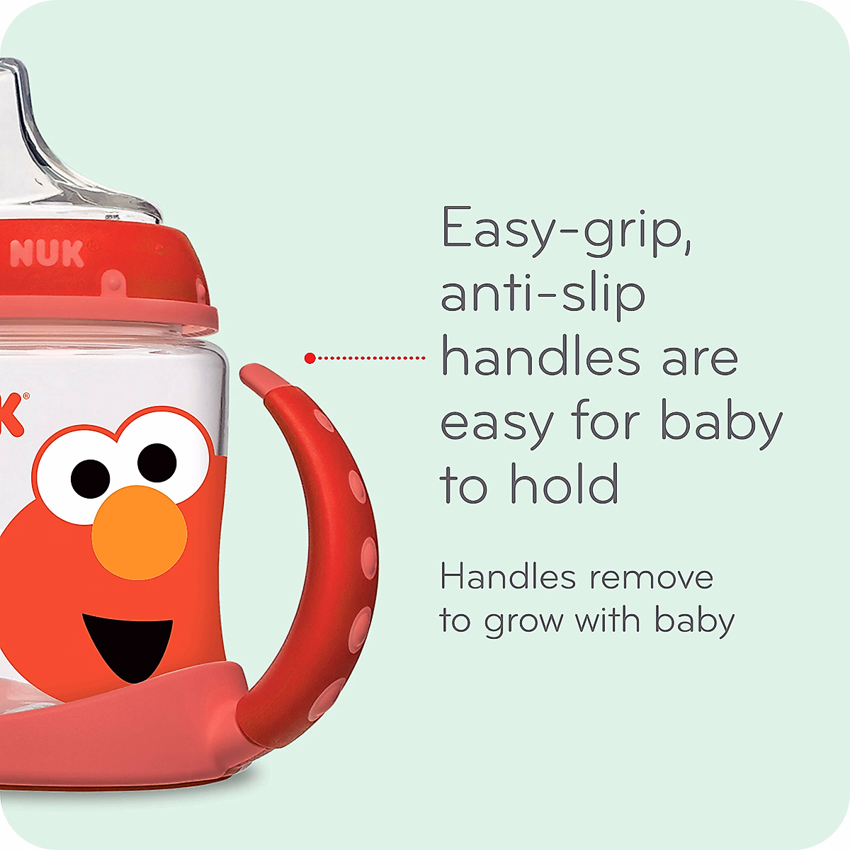 NUK Sesame Street Learner Cup, 5 Ounce Elmo – BPA Free, Spill Proof Sippy Cup