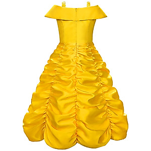 knemmy Princess Costume Dresses for Girls Costumes Halloween Cosplay Birthday Outfit Yellow